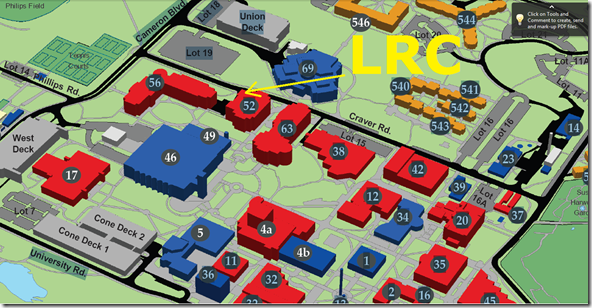 Location of the Language Resource Center (LRC) on the UNCC Campus Map ...